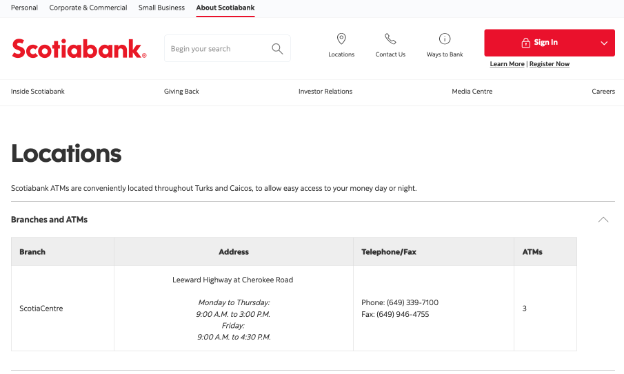 Scotiabank (Turks and Caicos) Ltd. (Turks and Caicos Islands) - Bank ...